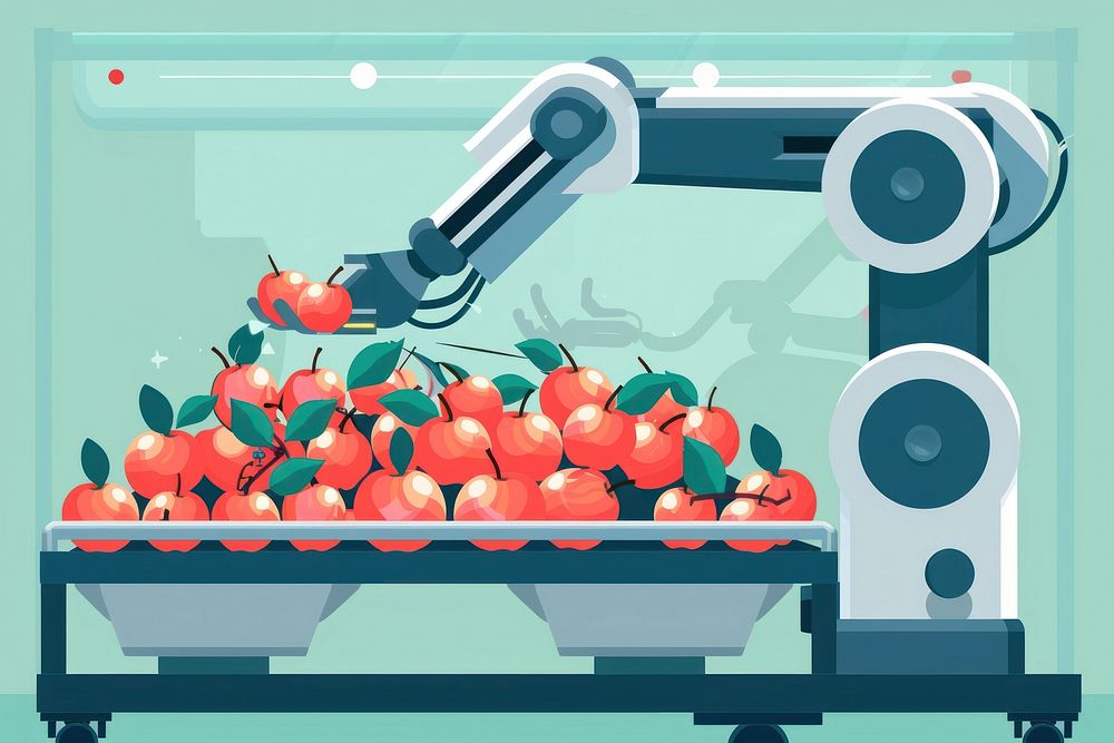 Tree flat smart farm robot | Free Photo Illustration - rawpixel