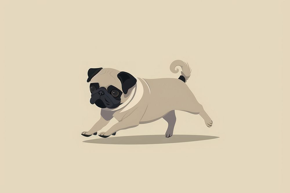 Pug running animal canine mammal. | Free Photo Illustration - rawpixel