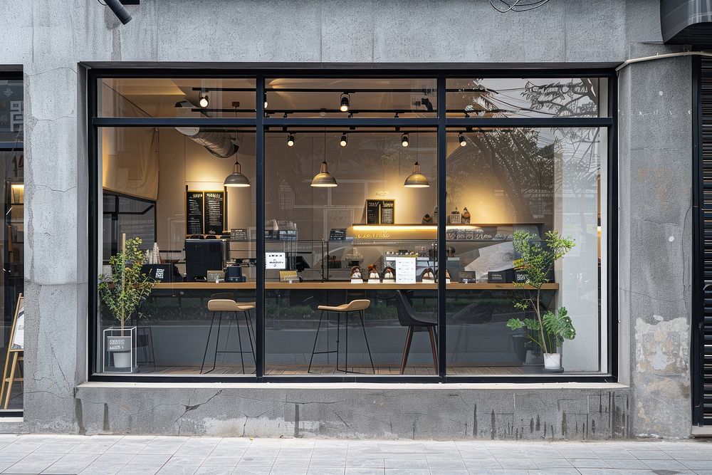 Coffee shop window mockup door | Premium Photo - rawpixel