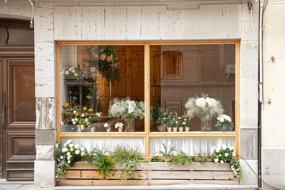 Flower shop window mockup door | Free Photo - rawpixel
