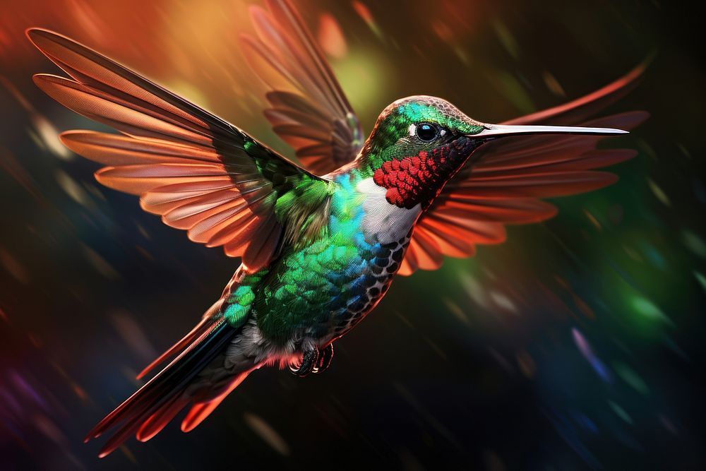 Hummingbird hovering in mid-air animal | Free Photo - rawpixel