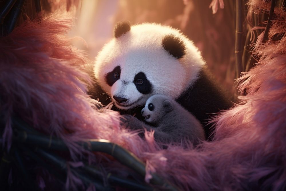 Mother panda cradling her newborn | Free Photo - rawpixel