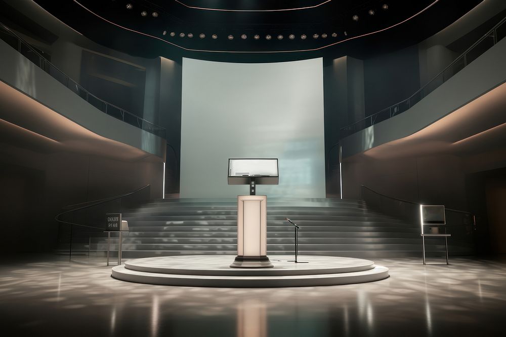Minimalist podium display screen electronics. | Free Photo - rawpixel