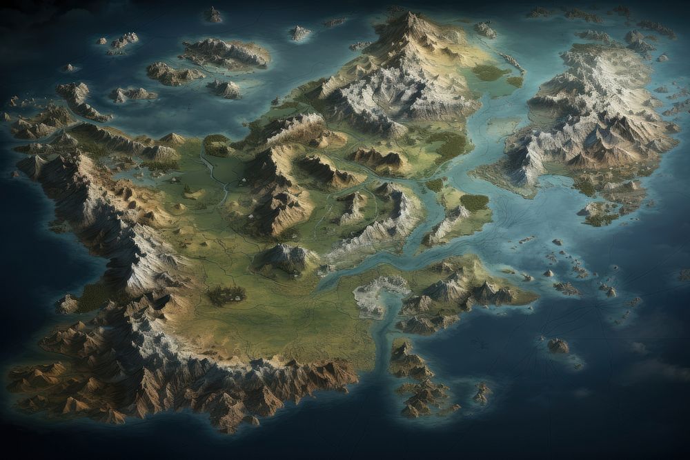 Topographic world map ocean shoreline | Free Photo - rawpixel