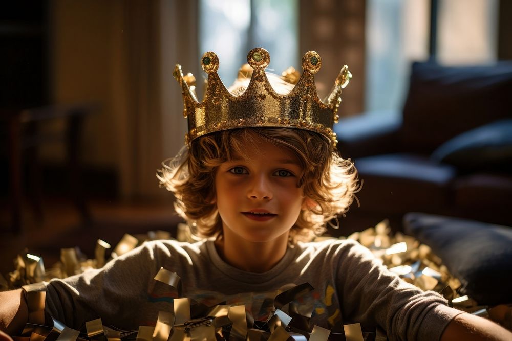 Young boy playfully wearing cardboard | Free Photo - rawpixel