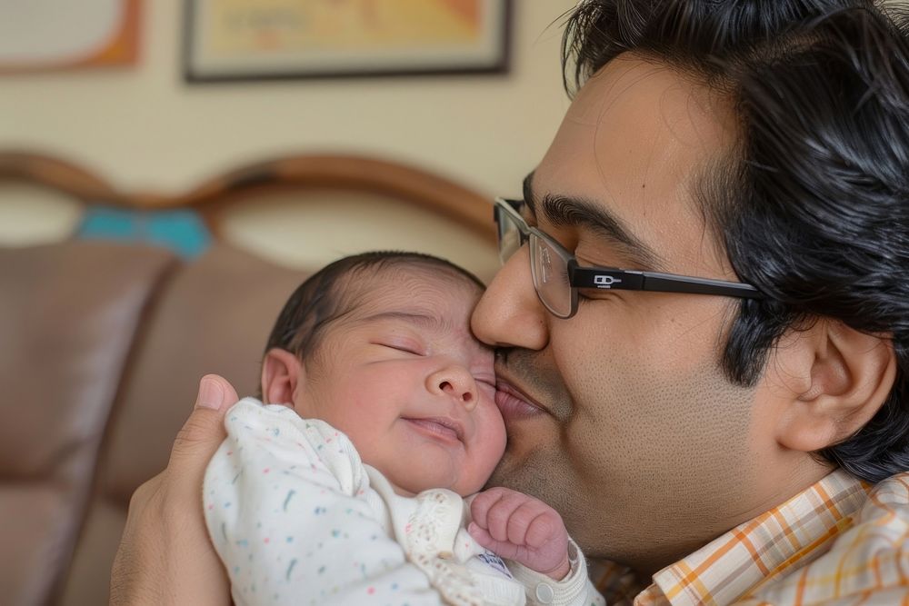 Pakistani kissing forehead his newborn | Free Photo - rawpixel