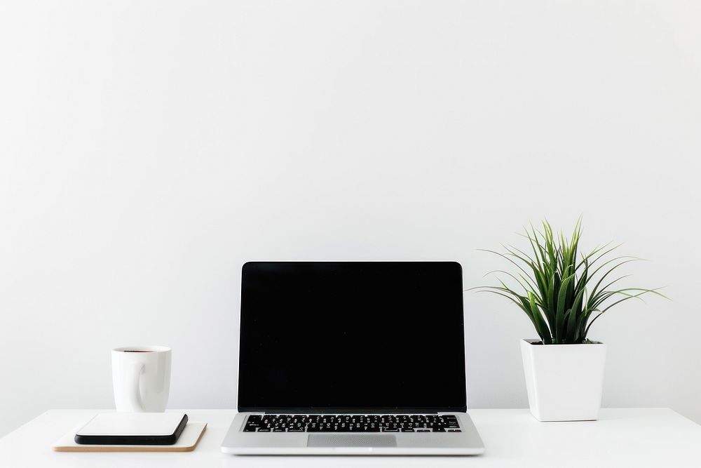 Minimalist workspace sleek white desk | Free Photo - rawpixel