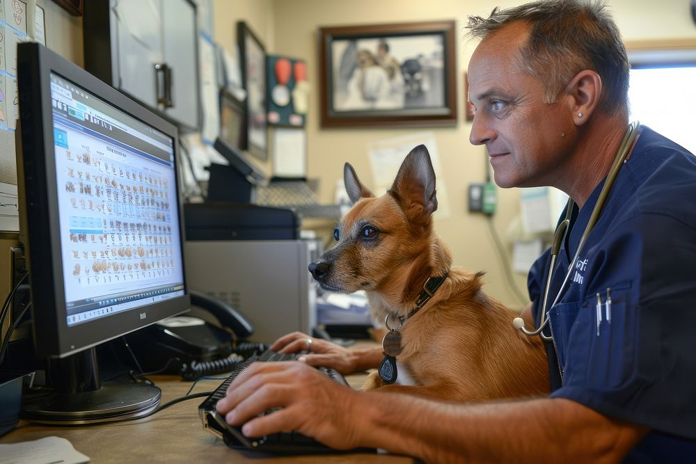 Veterinarian computer screen electronics. | Free Photo - rawpixel