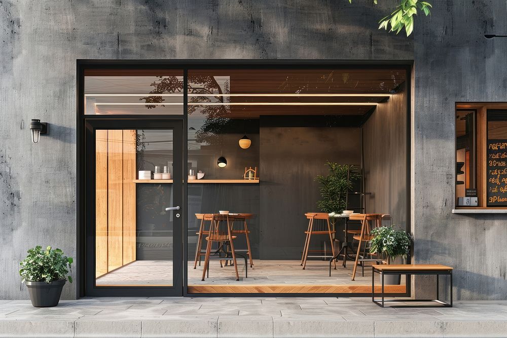 Coffee shop window mockup door | Premium Photo - rawpixel