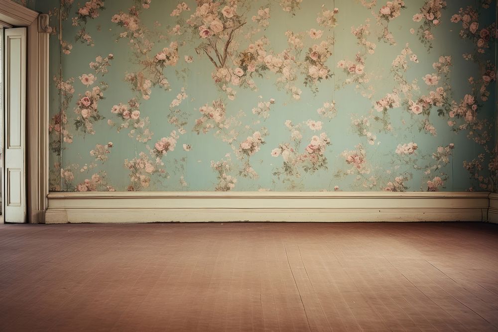 Vintage floral pattern wallpaper wall | Free Photo - rawpixel