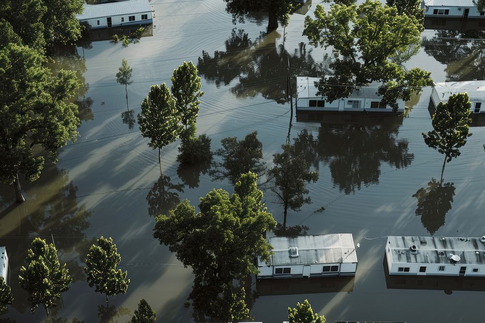 An aerial view flood building | Free Photo - rawpixel