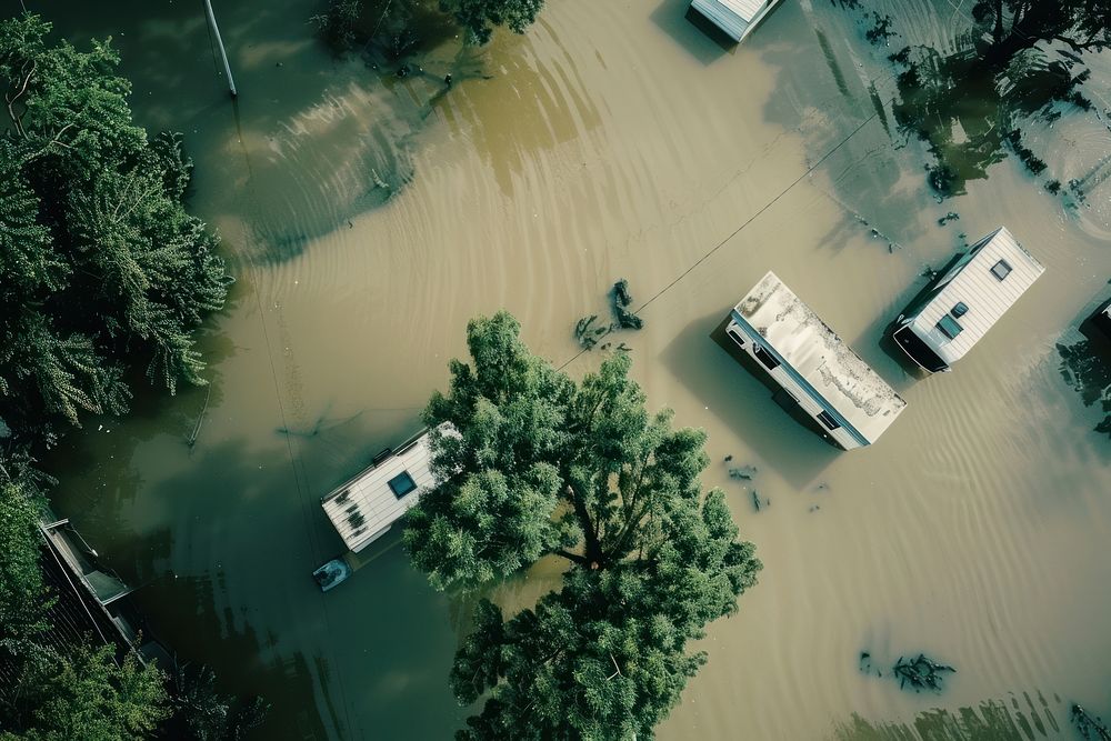 An aerial view flood building | Free Photo - rawpixel