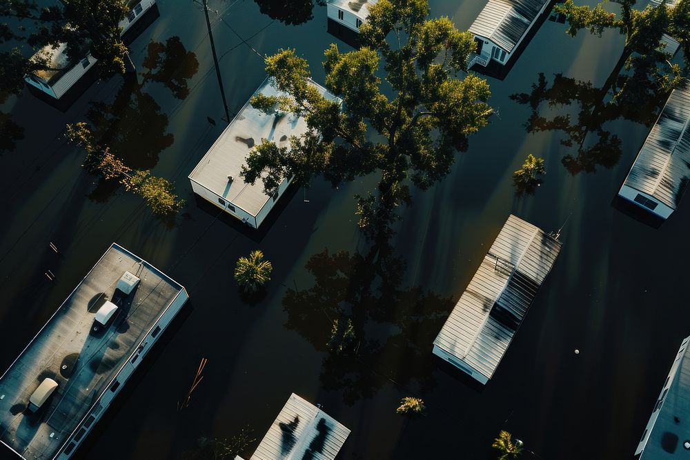 An aerial view flood building | Free Photo - rawpixel