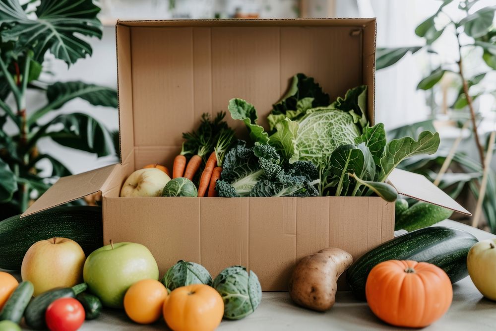 Cardboard box vegetable produce fruit. | Free Photo - rawpixel