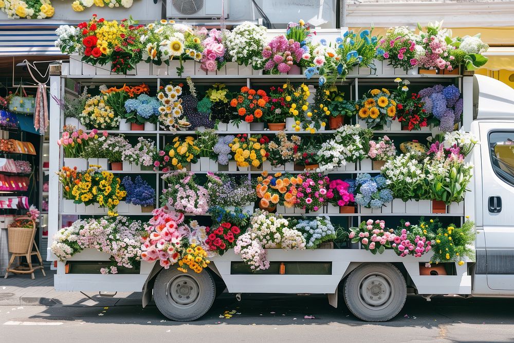 Flower truck transportation accessories. | Free Photo - rawpixel
