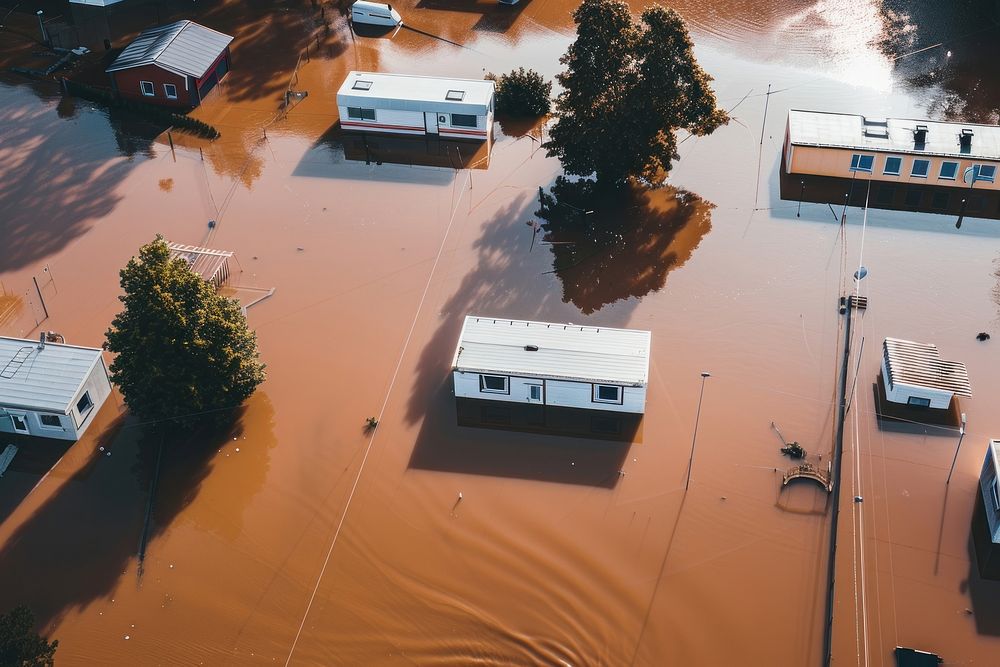 aerial view flood building water | Free Photo - rawpixel