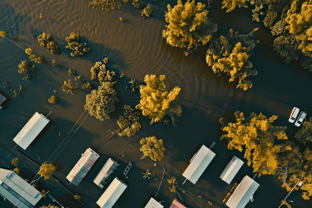An aerial view flood building | Free Photo - rawpixel