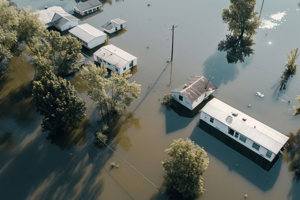 An aerial view flood building | Free Photo - rawpixel