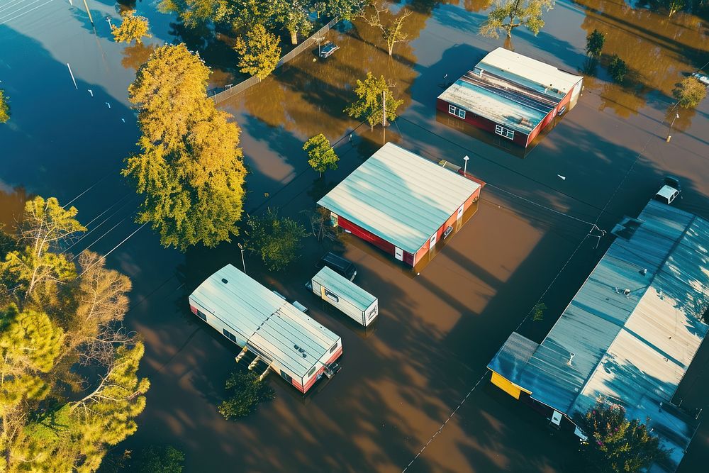 An aerial view flood building | Free Photo - rawpixel