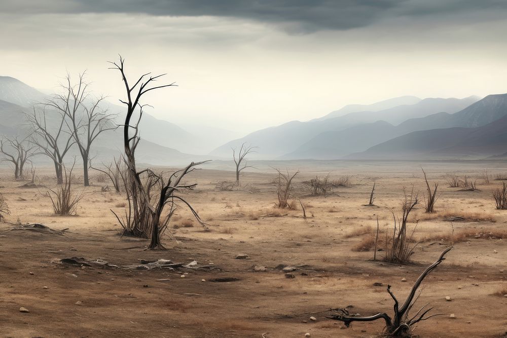 Desolate landscape dead treesr outdoors | Free Photo - rawpixel