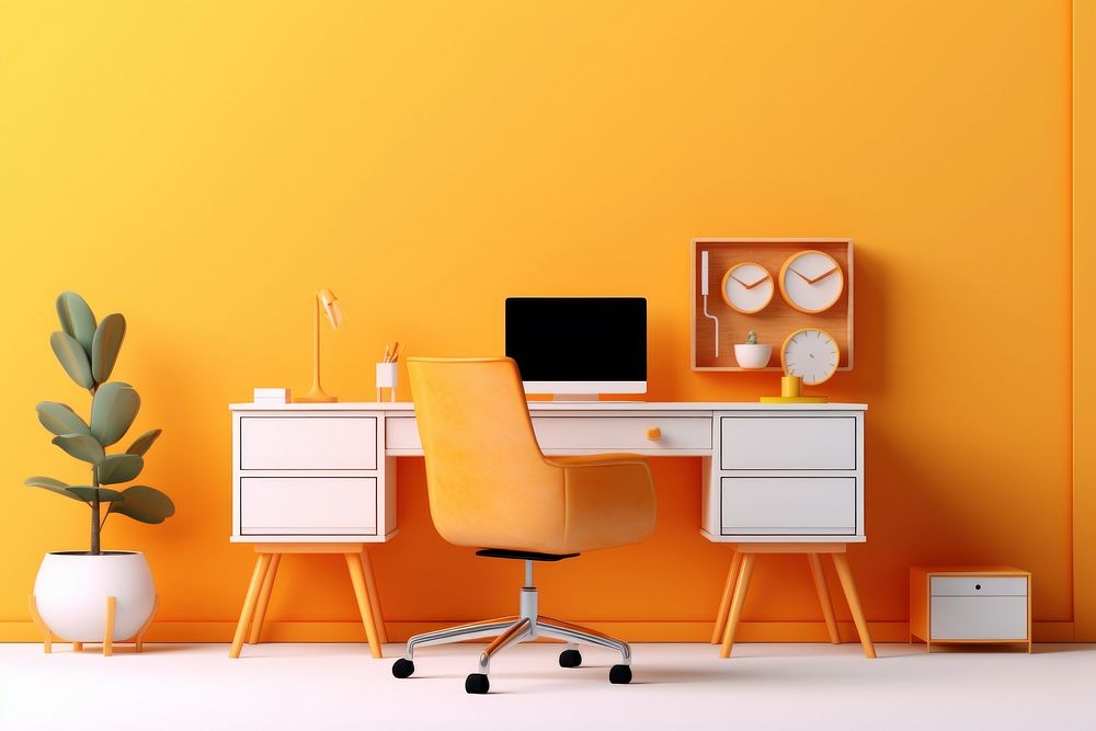 Work home electronics furniture computer. | Free Photo Illustration ...
