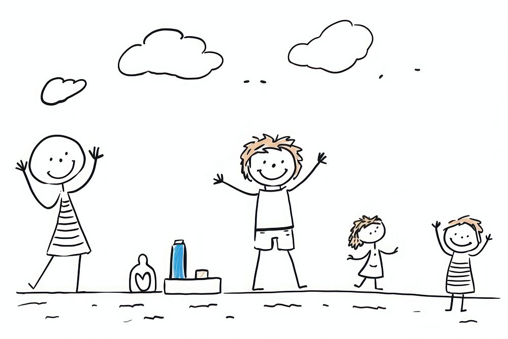 Toddler doodle sketch illustrated | Free Photo Illustration - rawpixel