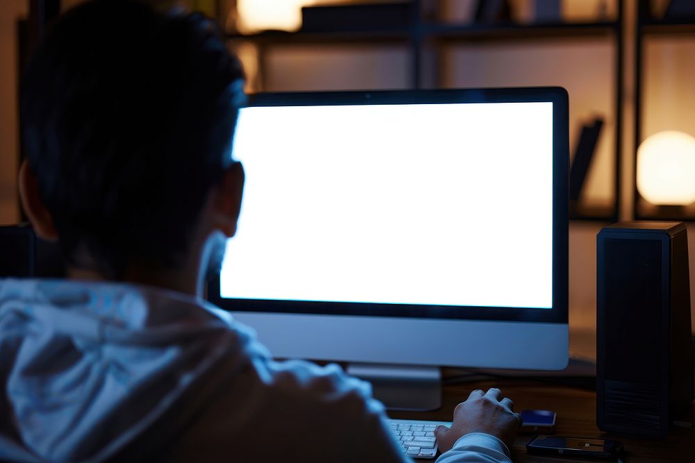 Computer mockup screen person electronics | Premium Photo - rawpixel