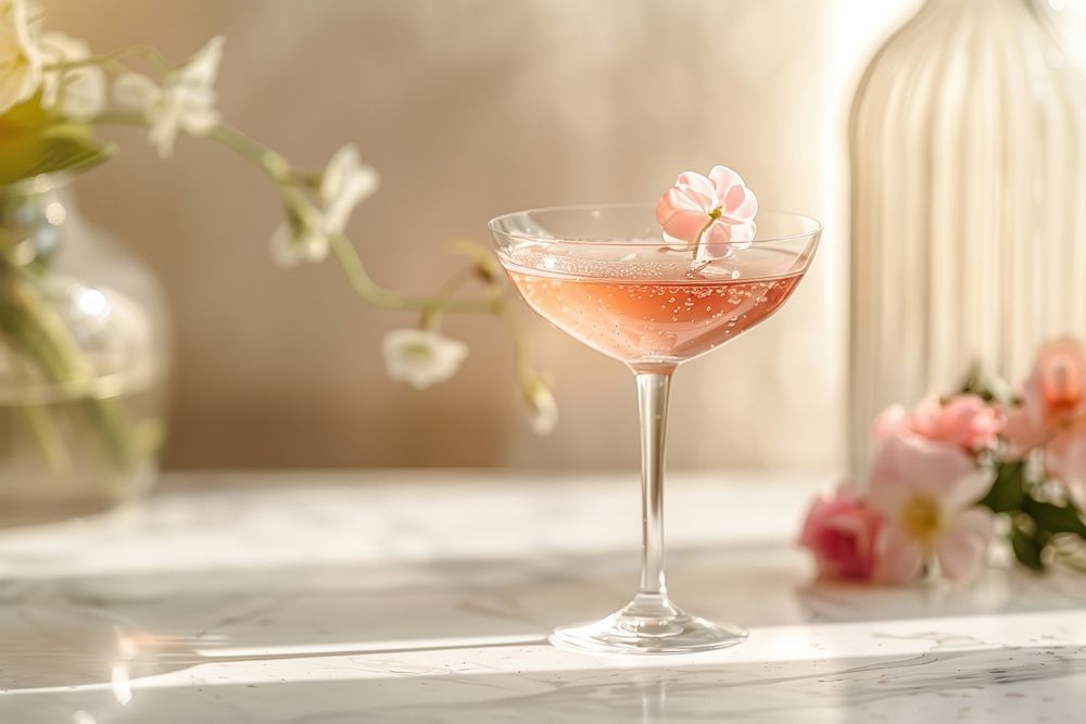 Pink cocktail table furniture beverage. | Free Photo - rawpixel