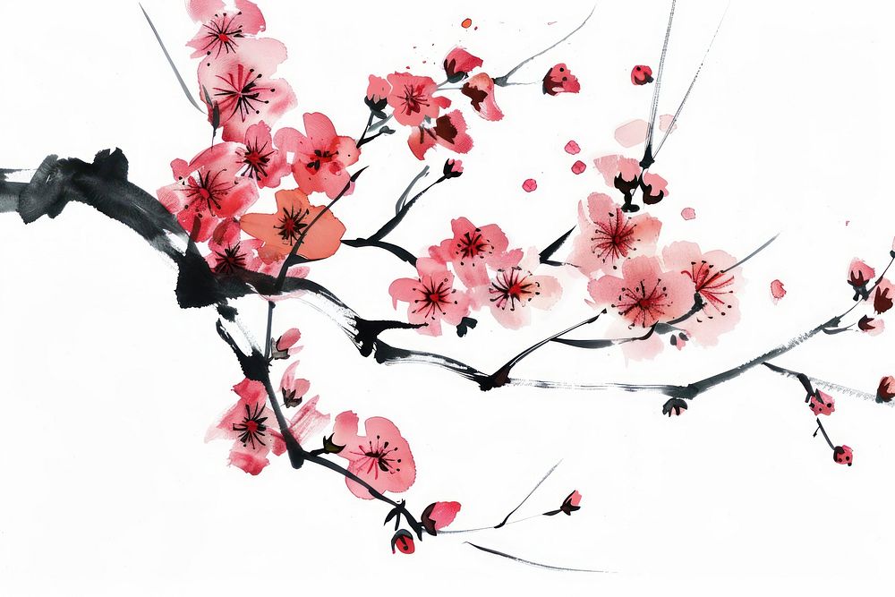 Cherry blossom Japanese minimal flower | Free Photo Illustration - rawpixel