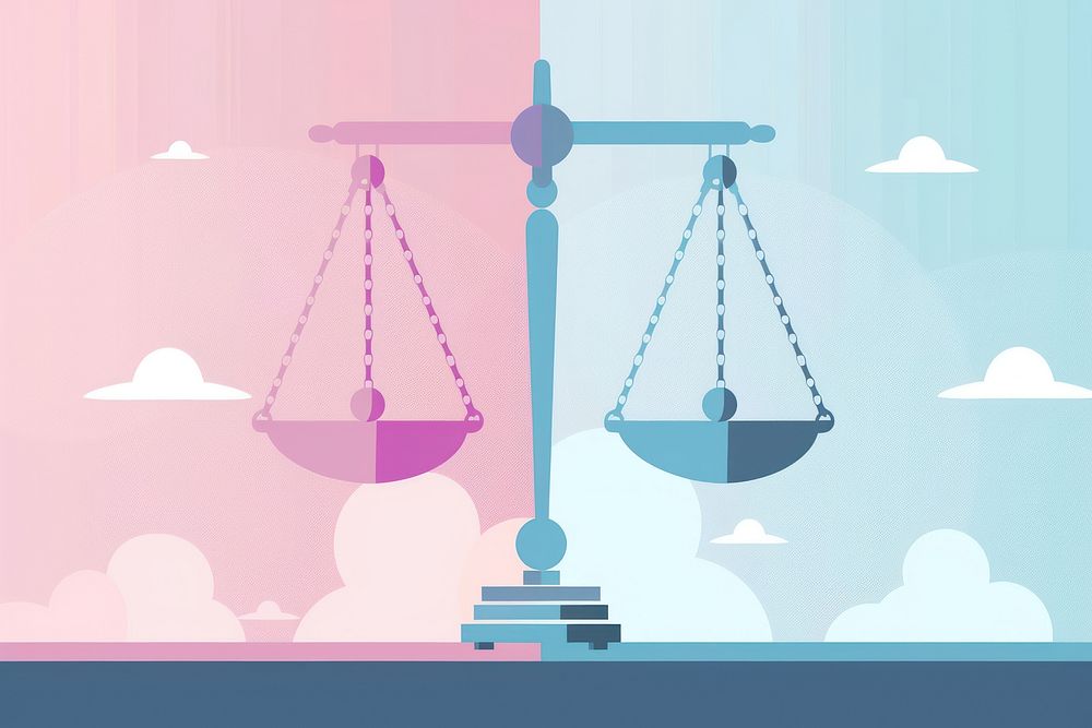 Gender equality scale chandelier lamp. | Free Photo Illustration - rawpixel