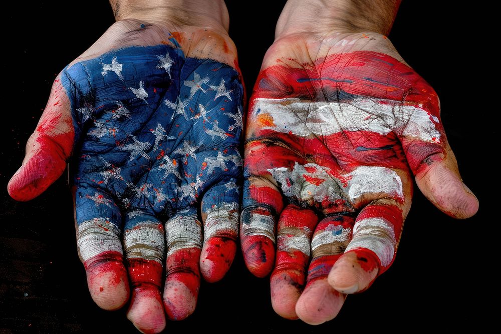 Hands painted as american flag | Free Photo - rawpixel