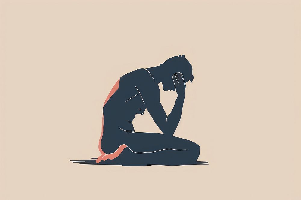 Kneeling person human. | Free Photo Illustration - rawpixel