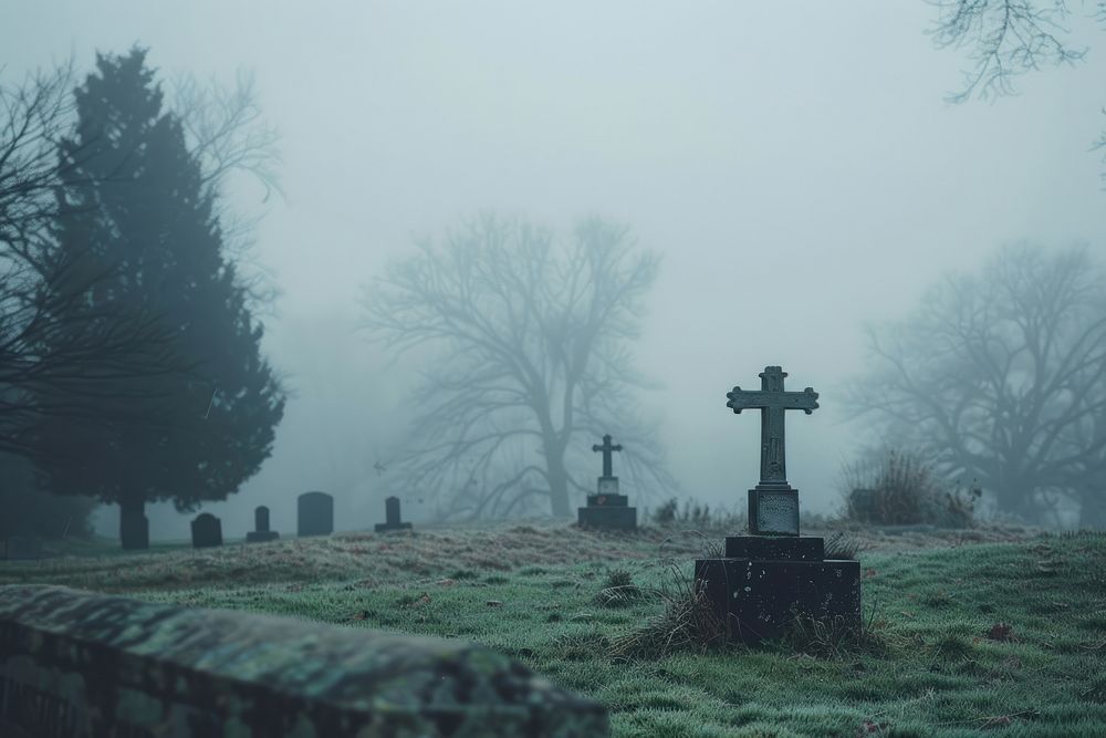 Aesthetic grave landscape wallpaper gravestone | Free Photo - rawpixel