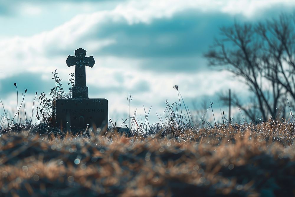 Aesthetic grave landscape wallpaper gravestone | Free Photo - rawpixel