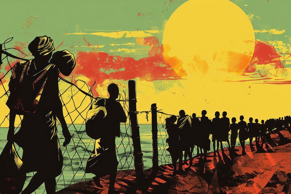 Refugee rights concept silhouette outdoors | Free Photo Illustration ...