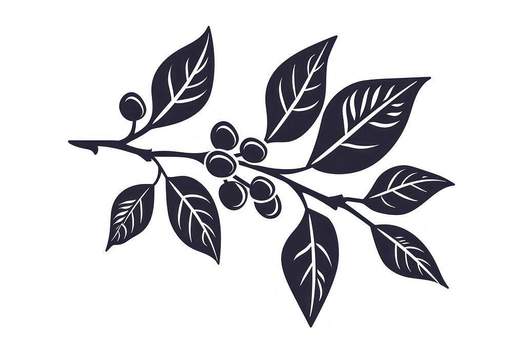 Coffee branch icon plant stencil | Free Photo Illustration - rawpixel
