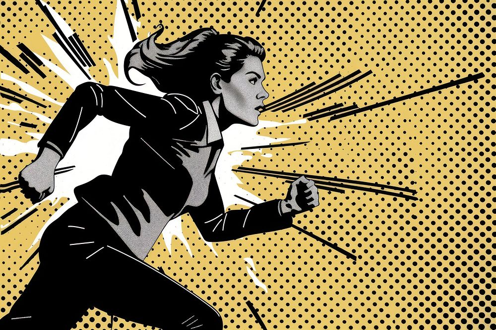 Business woman running publication comics | Free Photo Illustration ...