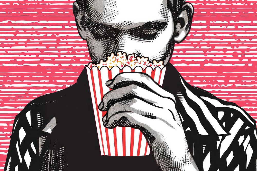 Man holding popcorn person adult | Free Photo Illustration - rawpixel