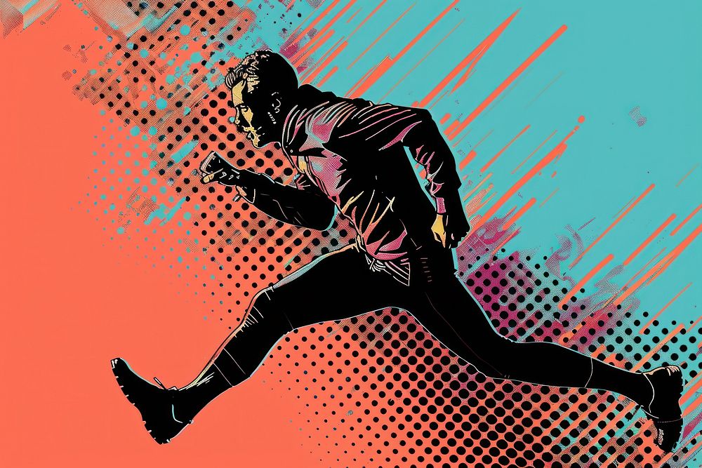 Man running art people person. | Free Photo Illustration - rawpixel