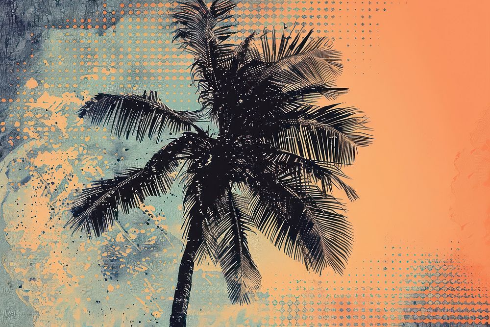 Palm tree advertisement vegetation arecaceae. | Free Photo Illustration ...