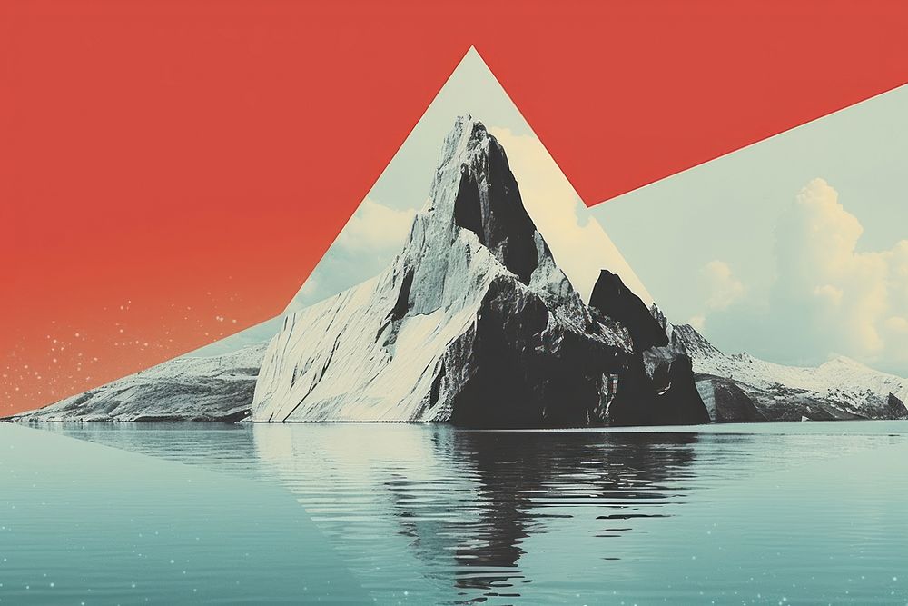 Retro collage iceberg outdoors mountain | Free Photo Illustration ...