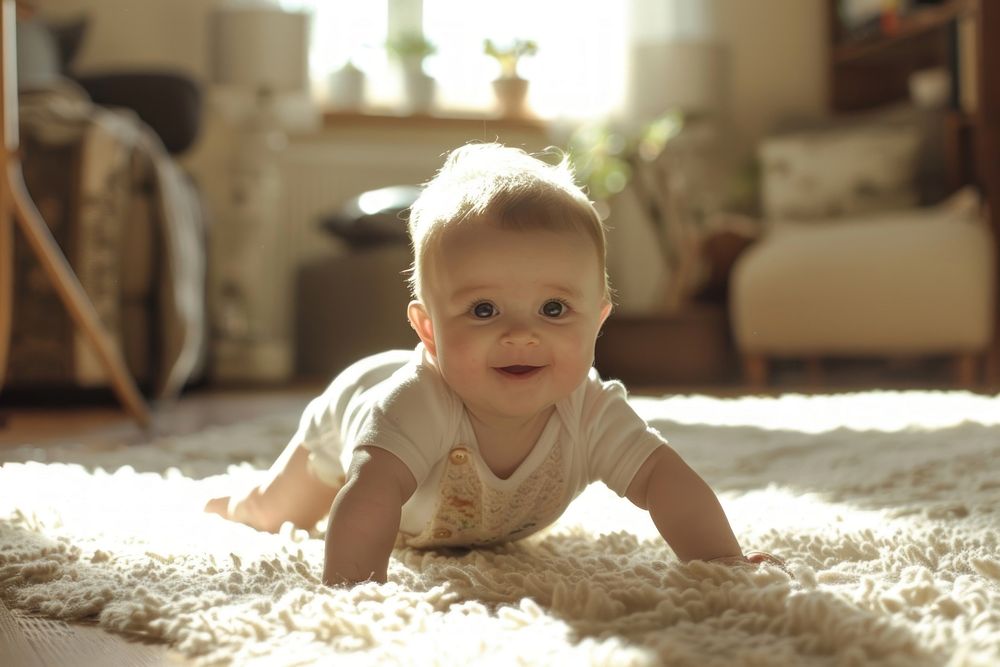 Crawling baby indoors photo photography | Free Photo - rawpixel