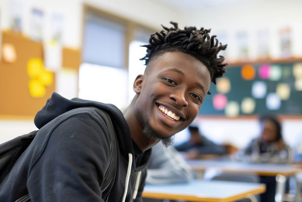 Happy black student classroom happy | Free Photo - rawpixel