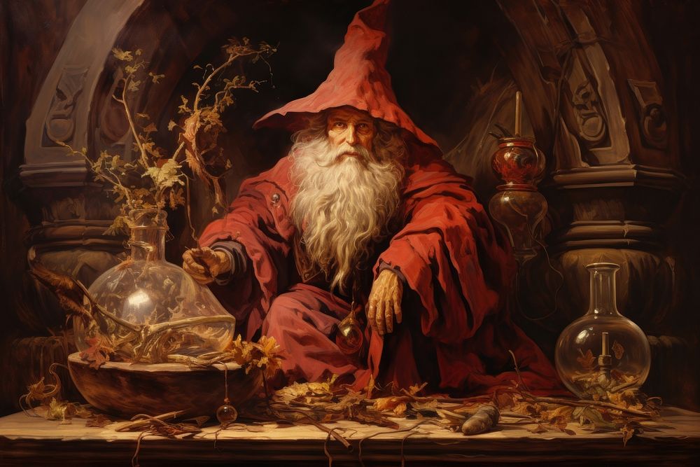 Wizard painting art man. | Premium Photo Illustration - rawpixel