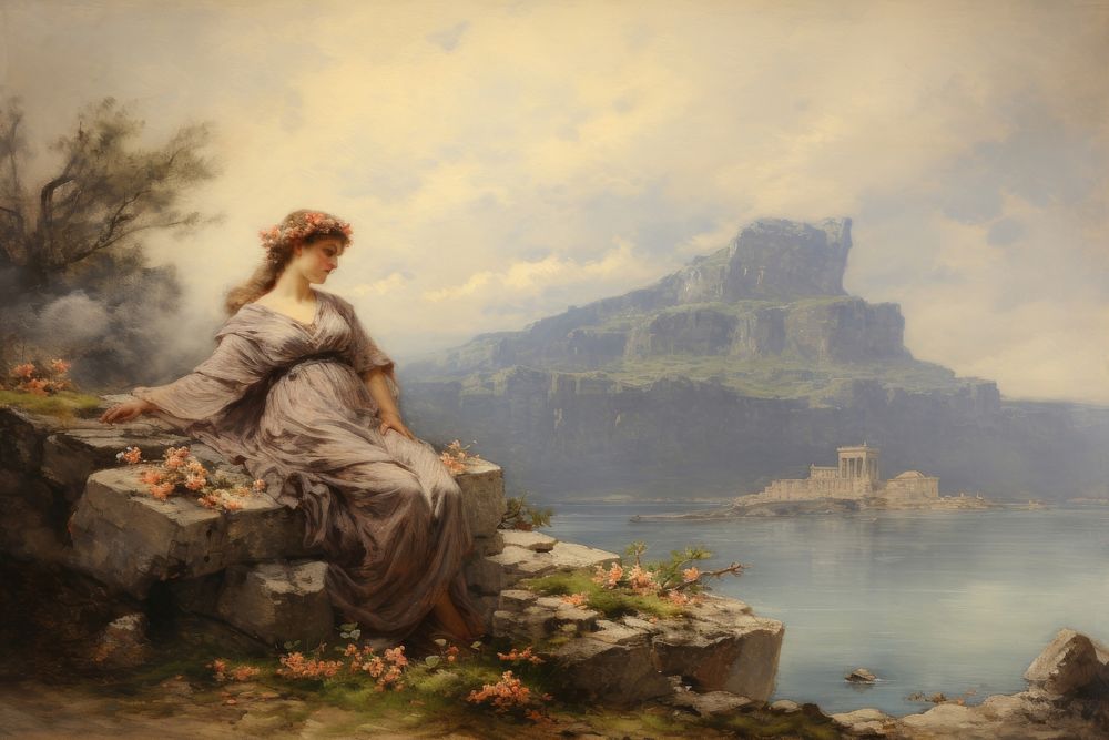 Ancient greek delphi painting art | Free Photo Illustration - rawpixel