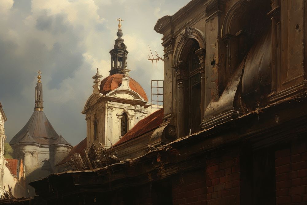 Church painting church art. | Free Photo Illustration - rawpixel