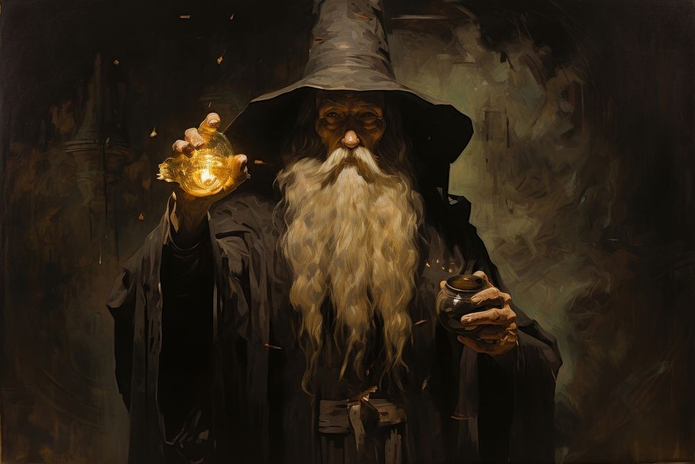 Wizard painting art photography. | Free Photo Illustration - rawpixel