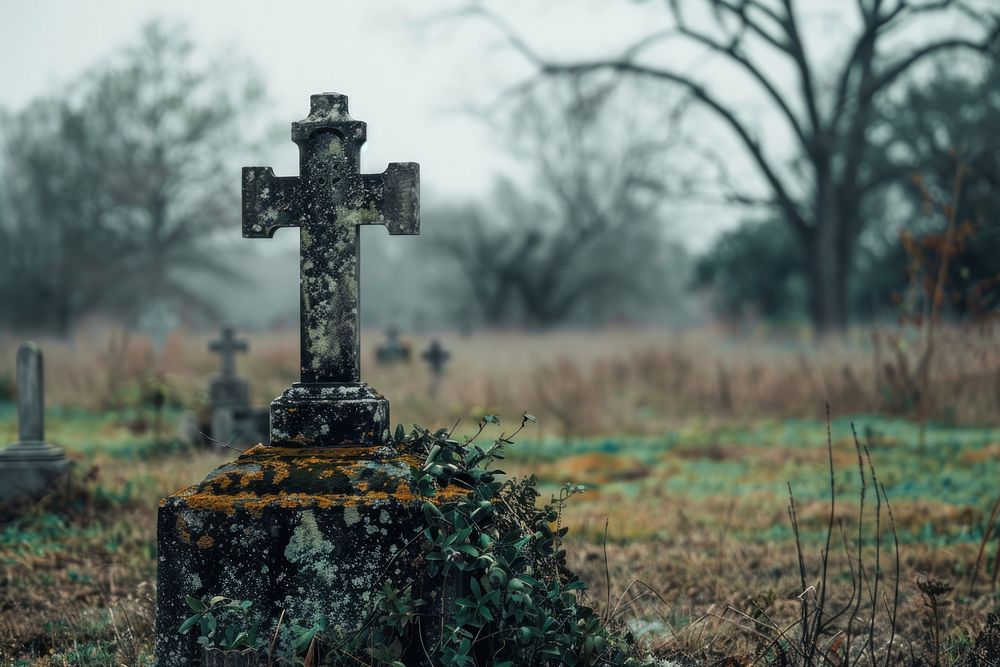 Aesthetic grave landscape wallpaper gravestone | Free Photo - rawpixel