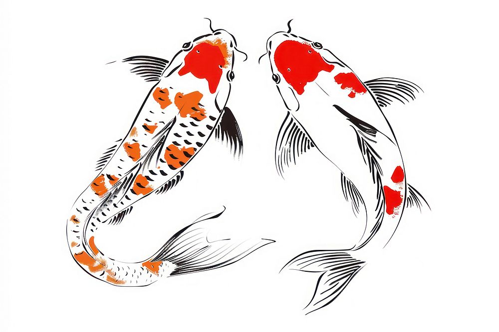 Japanese calligraphy koi fish animal | Premium Photo Illustration ...