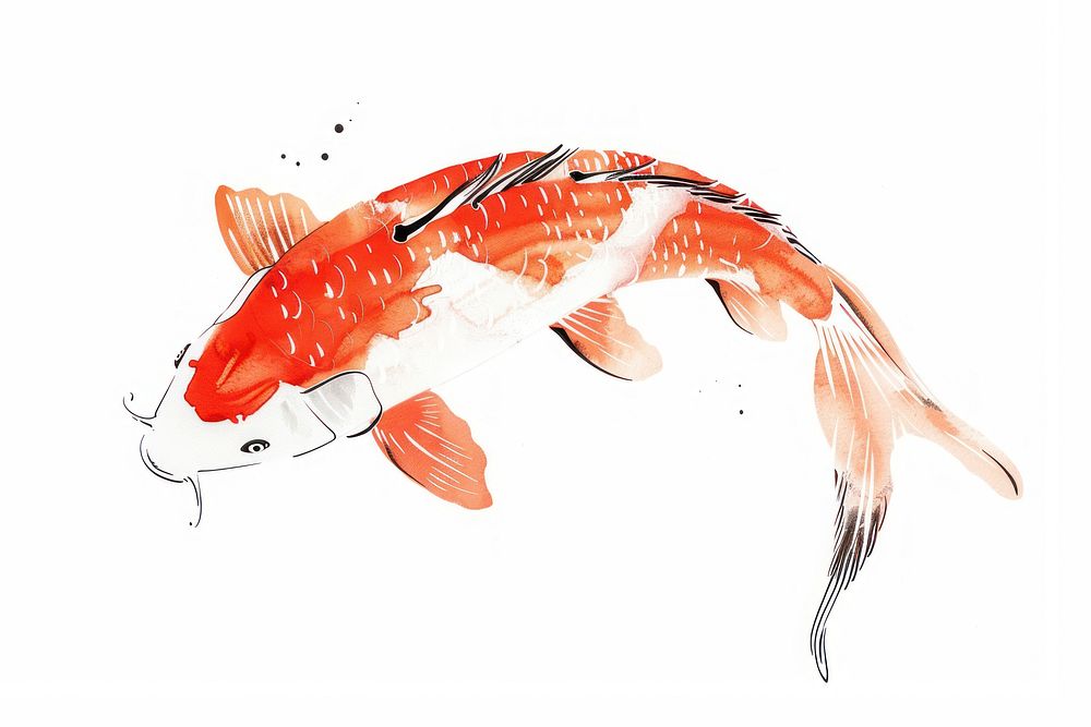 Japanese calligraphy koi fish animal | Free Photo Illustration - rawpixel